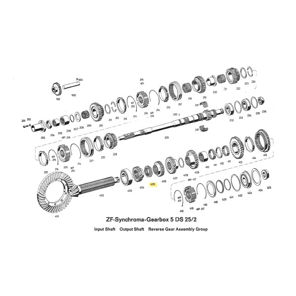 Tacho gear on the pinion for ZF 5DS-25/2 gearbox 6 teeth type