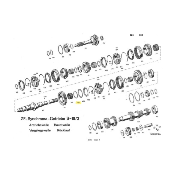 Snap ring for 3 teeth flange for ZF S5-18/3 gearbox